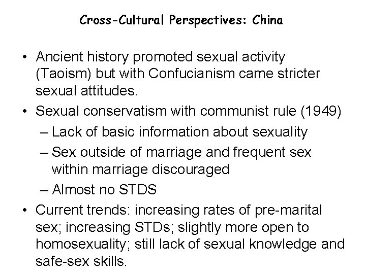 Bio 27 Human Sexuality Chapter 1 Perspectives on