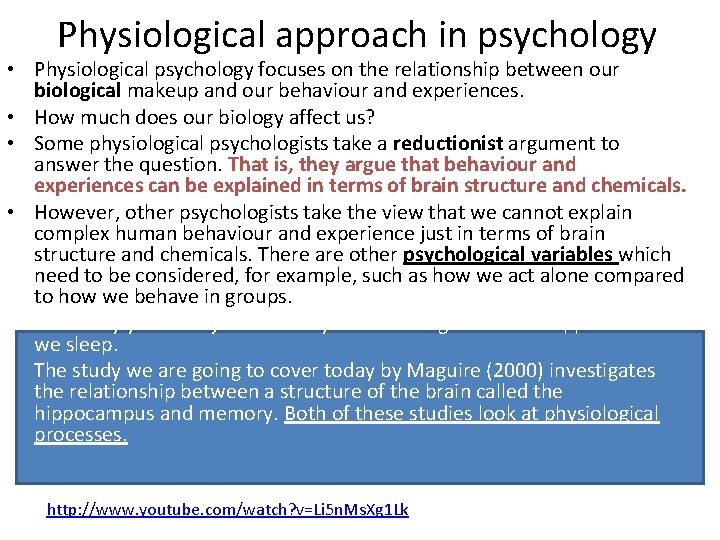 Physiological Psychology Maguire2000 Lesson outcomes Brain scanning ...