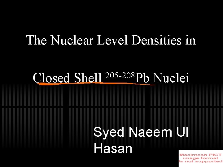 The Nuclear Level Densities in Closed Shell 205