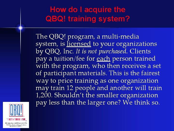 Personal Accountability and the QBQ This presentation is