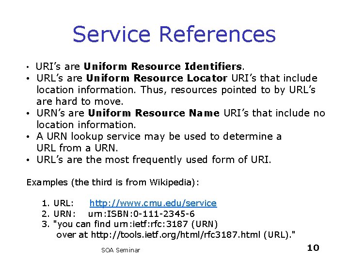Seminar on Service Oriented Architecture Web Services Chapter