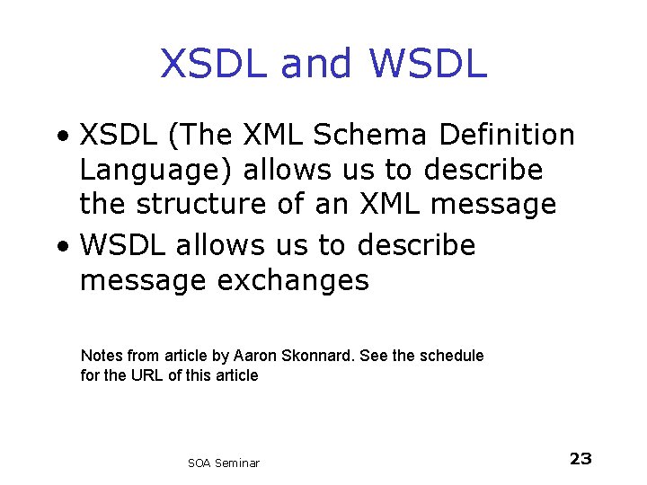 Seminar on Service Oriented Architecture Web Services Chapter