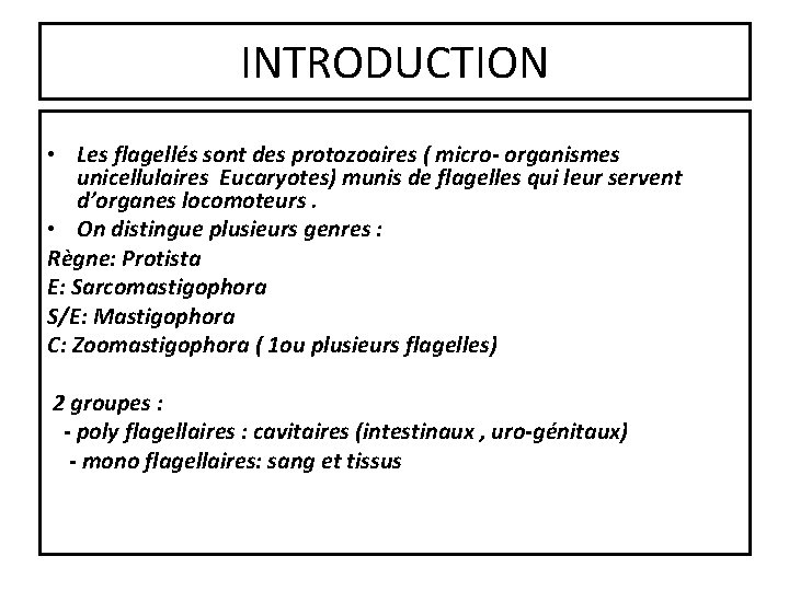 Les Flagells intestinaux et Urognitaux 15112015 Dr Amiour