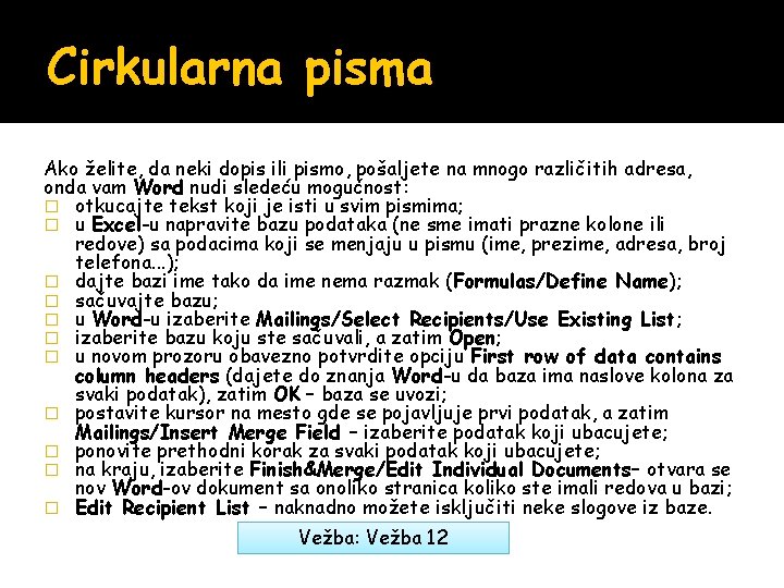 Uputstvo za rad u programu MS Office Word