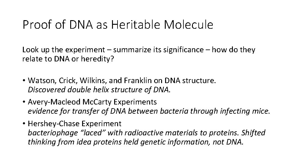 Big Idea 3 DNA and Genetics Living things