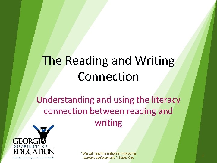 The Reading and Writing Connection Understanding and using