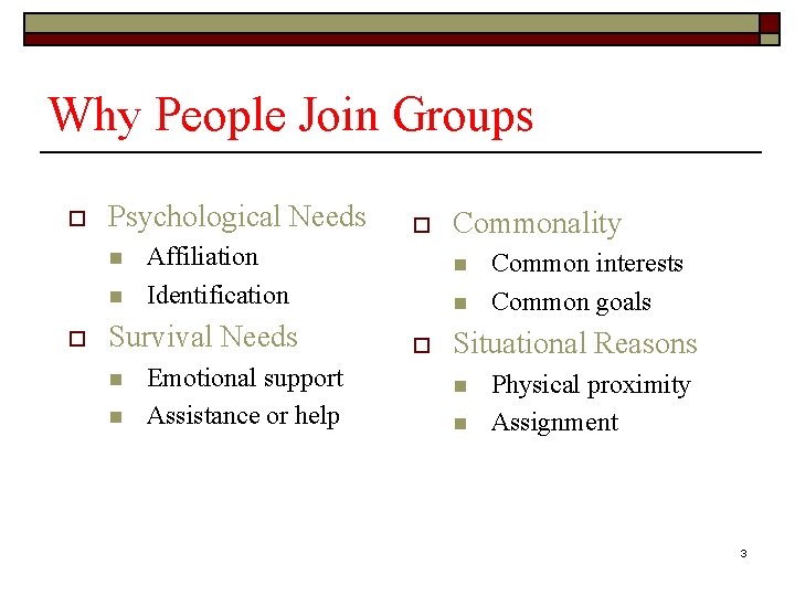 Understanding Group Interaction 1 What is a Group