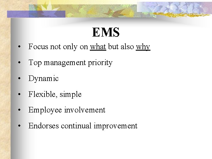 Overview of EMS and ISO 14001 Environmental Management