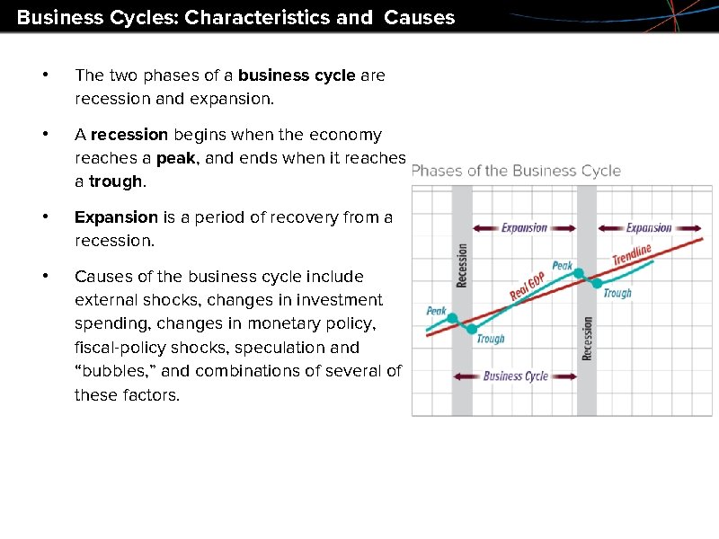 Business Cycles Characteristics and Causes The two phases