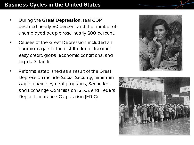 Business Cycles Characteristics and Causes The two phases