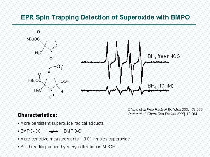 DETECTION OF SUPEROXIDE WITH DMPO AND IMPROVED NITRONES