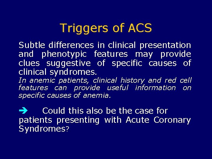 Clinical Characteristics of Pre Symptomatic Vulnerable Patients are
