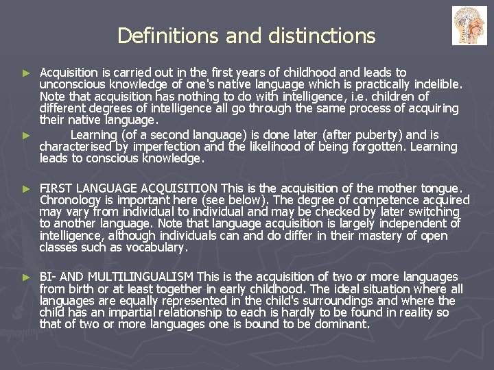 First and Second Language Acquisition Raymond Hickey English