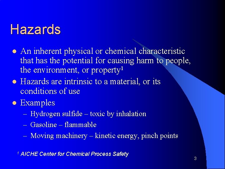 Hazard Analysis Lecture Topics l Hazards and Accidents