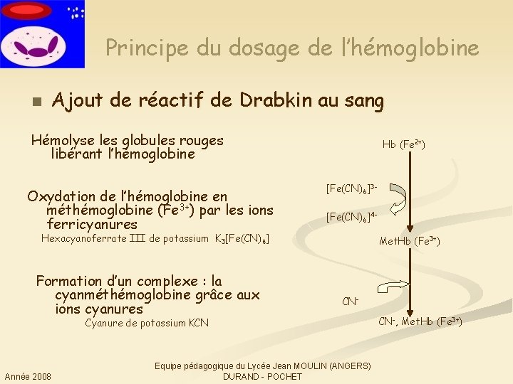 Dosage de lhmoglobine Principe n Dosage en images