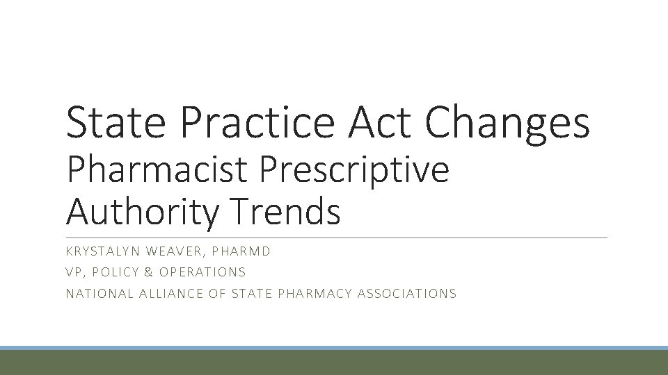 State Practice Act Changes Pharmacist Prescriptive Authority Trends