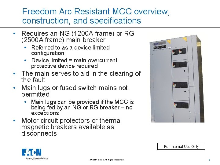 Freedom Arc Resistant Motor Control Center Sales Presentation
