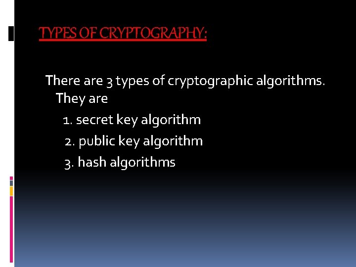 WELCOME SEMINAR ON USAGE OF CRYPTOGRAPHY IN NETWORK