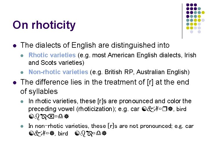 Vowel articulation in English LING 110 Fall Quarter