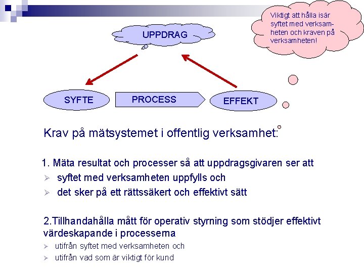Styrning ur ett systemperspektiv att kombinera effektivitet med