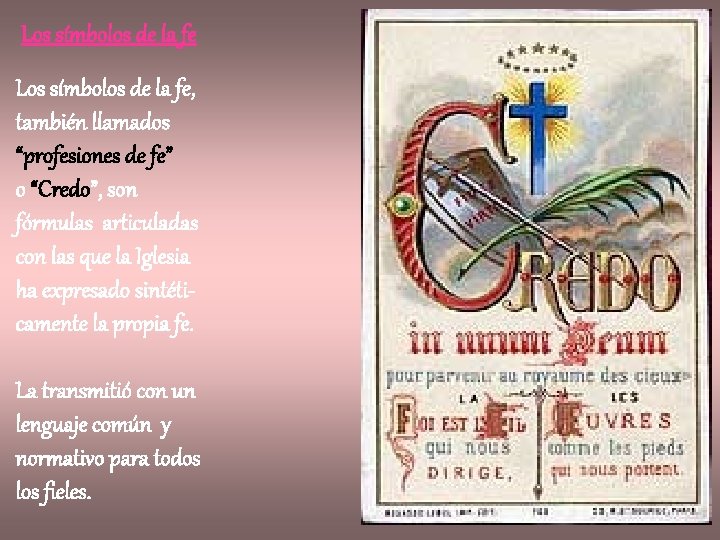 La profesin de la fe cristiana Los smbolos