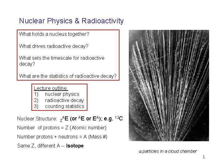 Nuclear Physics Radioactivity What holds a nucleus together
