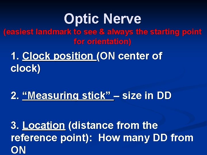 Anatomy of the Eye III correlations with clinical