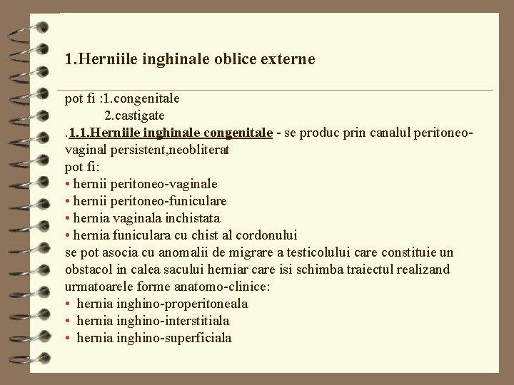 PATOLOGIA CHIRURGICALA A PERETELUI ABDOMINAL HERNIILE INGHINALE HERNIILE