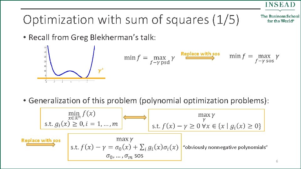 Engineering applications of SOS polynomials Georgina Hall DYOGENE