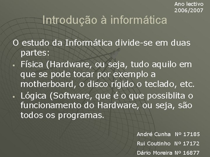 Universidade Fernando Pessoa Faculdade Cincias Da Tecnologia Ano