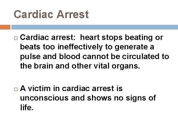 CHAPTER 6 Cardiac Emergencies Cardiac Chain of Survival