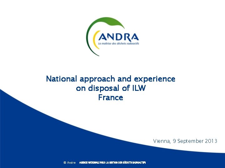 National approach and experience on disposal of ILW