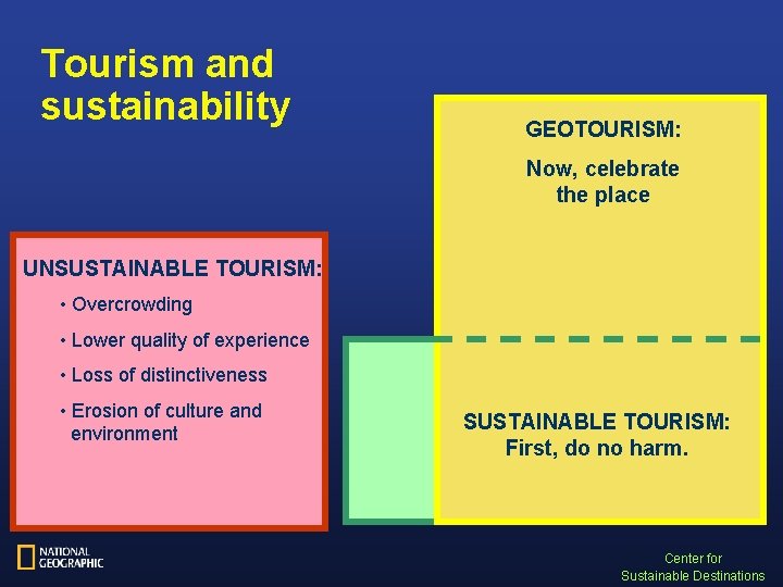 Center for Sustainable Destinations The National Geographics Center