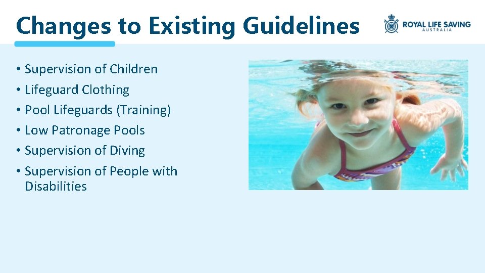 Supervision Guidelines GUIDELINES FOR SAFE POOL OPERATIONS AQUATIC