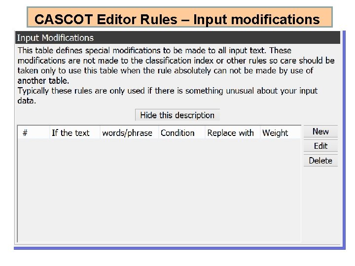 CASCOT International version 5 User Guide Peter Elias
