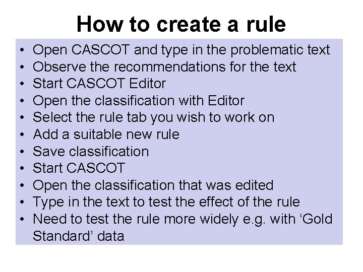 CASCOT International version 5 User Guide Peter Elias