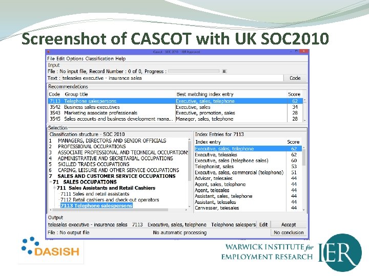 CASCOT International version 5 User Guide Peter Elias