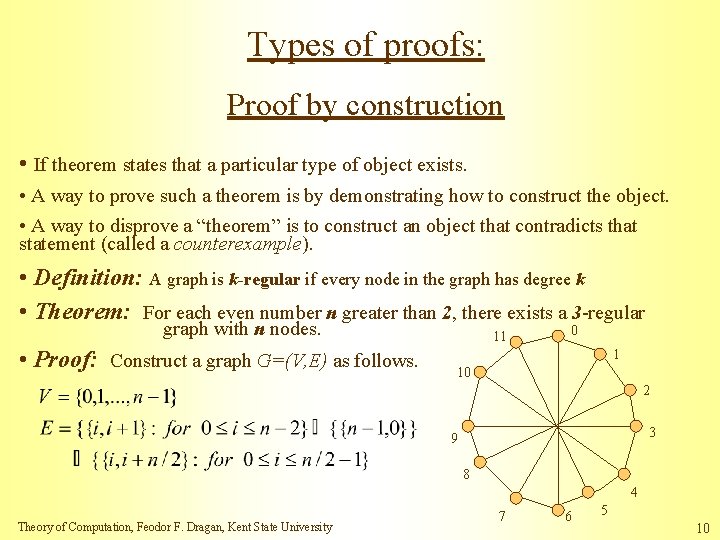 Theory of Computation Feodor F Dragan Department of