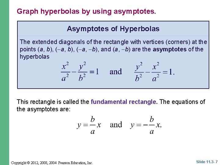 Chapter 11 Section 3 11 3 The Hyperbola