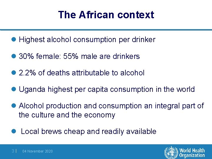 The Burden of Alcohol consumption in the African