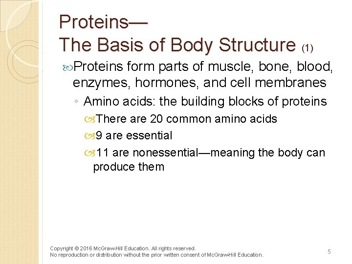 Chapter 9 Nutrition Basics Copyright 2016 Mc GrawHill