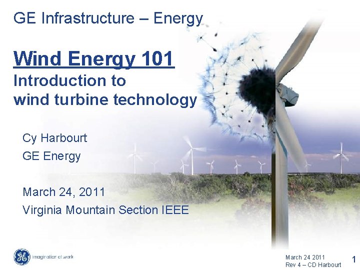 GE Infrastructure Energy Wind Energy 101 Introduction to