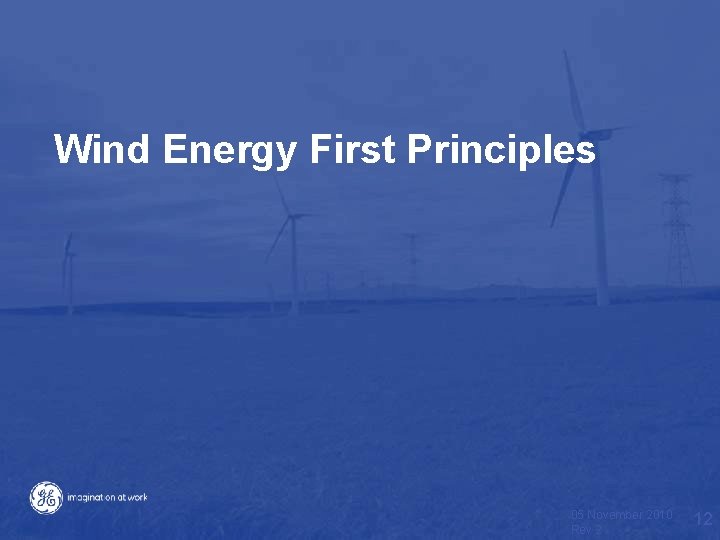 GE Infrastructure Energy Wind Energy 101 Introduction to