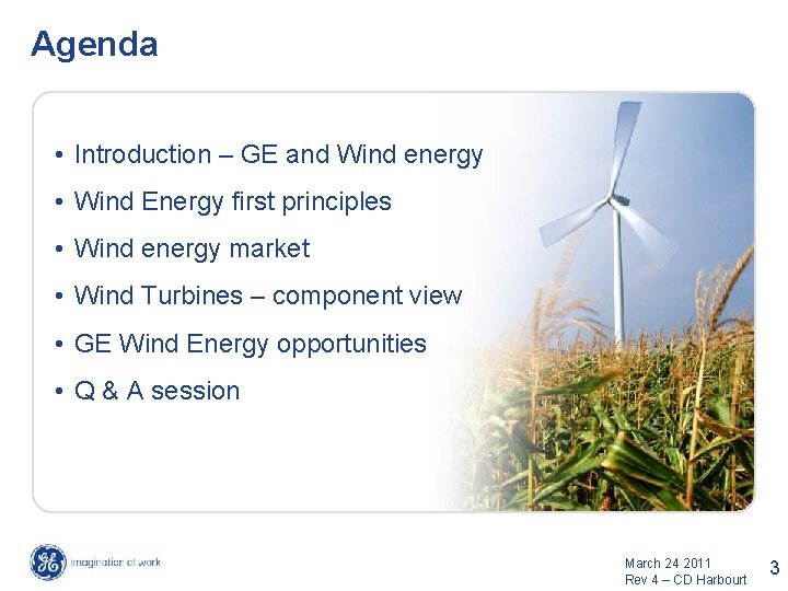 GE Infrastructure Energy Wind Energy 101 Introduction to