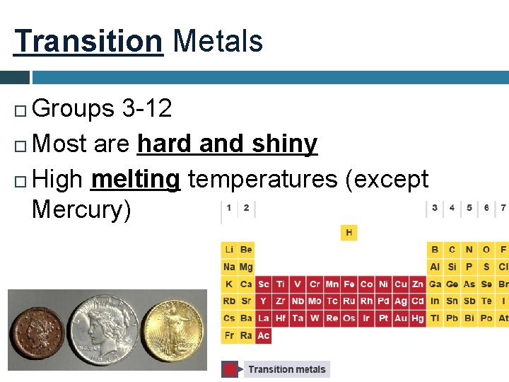 Science Ch 3 Elements and the Periodic table