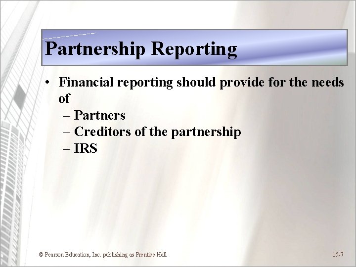 Chapter 15 Partnerships Formation Operations and Changes in