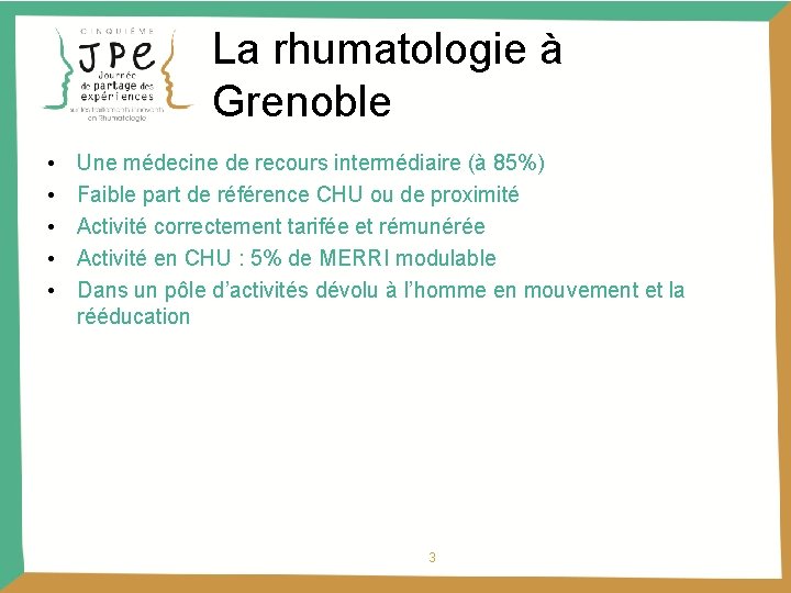 Quelle prise en charge innovante en rhumatologie Jean