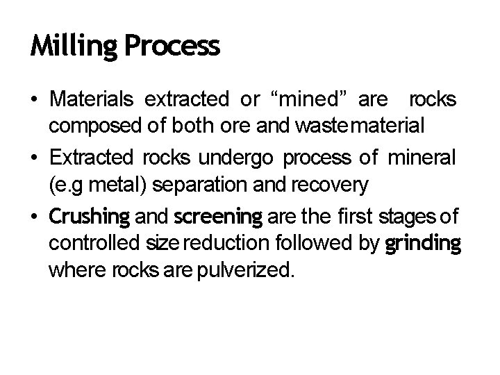 Mining and its Impacts to Environment Learning Objectives