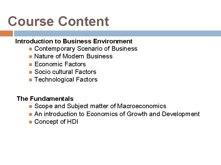Introduction to Business Environment Module 1 Semester III