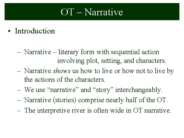 Unit 5 Interpretive Journey Old Testament 18 19